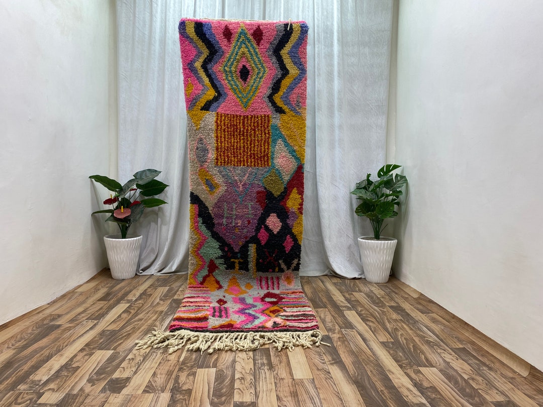 Berber Moroccan Wool Runner Rug, Handmade Stair Runner, Morrocan Rug ...