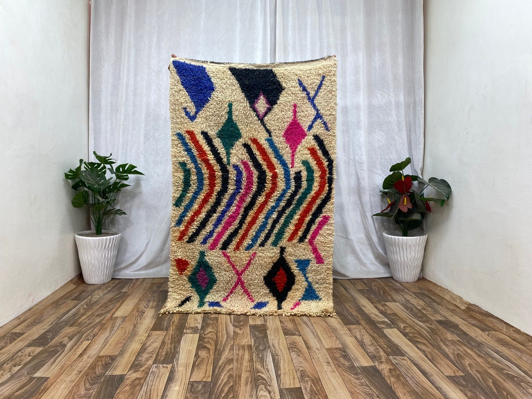 Funky Rugs for Bedroom Aesthetic, Cute Moroccan Rug, Fluffy Colorful ...