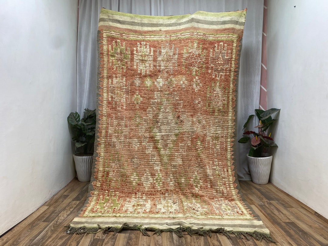 Vintage Wool Moroccan Rug 5x9, Large Colorful Area Rug, Living Room ...