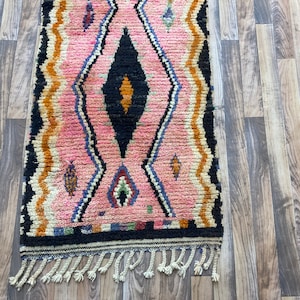 Custom Moroccan Runner Rug,berber Wool Runner Rug,pink Runner ,vintage ...