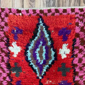 Moroccan Old Rug Runner, Colorful Narrow Runner Rug, Antque Azilal Rug ...