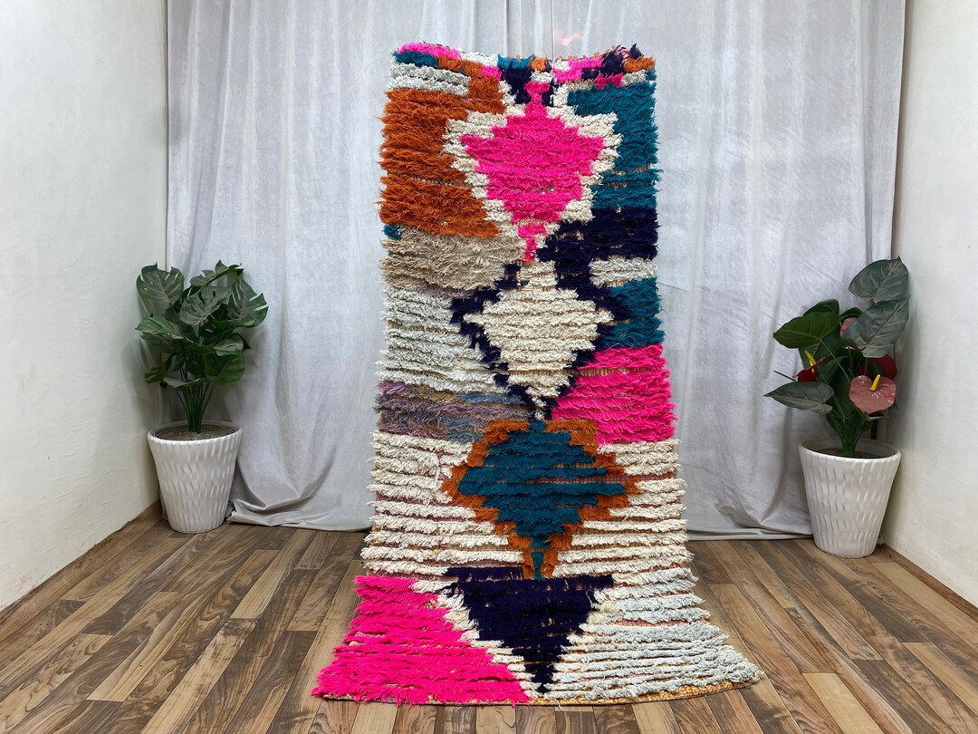 Pink Berber Runner Carpet, Azilal Runner Rug, Hand Woven Area Rug, Long ...