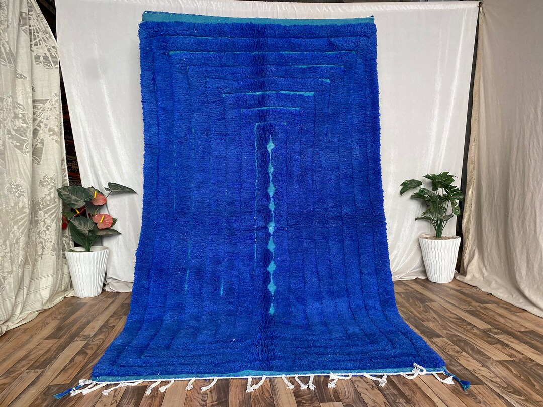 Moroccan Rug Blue, Berber Rug, Custom Moroccan Rug, Beni Ourain Rug ...