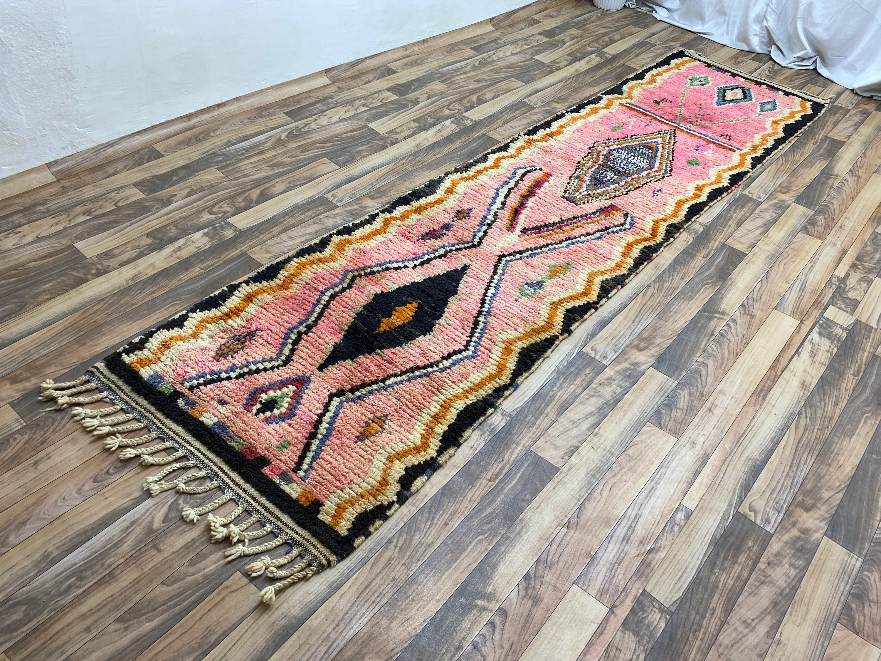 Custom Moroccan Runner Rugberber Wool Runner Rugpink Runner - Etsy