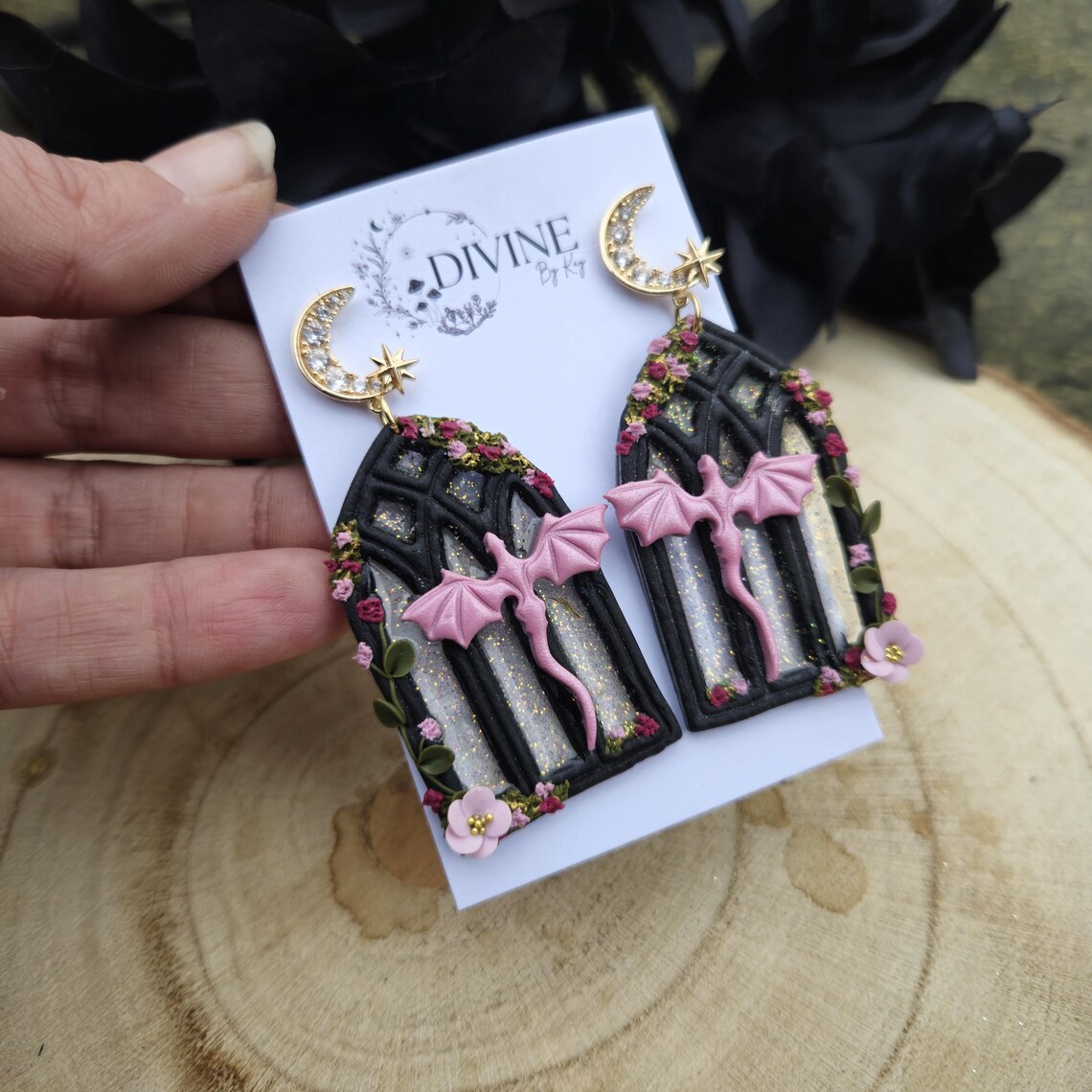 Gothic Window Earrings - Stained Glass Windows - Celestial Dangle ...
