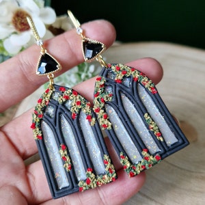 Gothic Window Earrings - Stained Glass Windows - Celestial Dangle ...