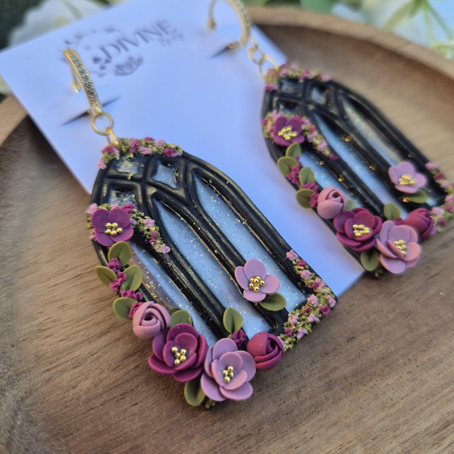 Gothic Window Earrings - Stained Glass Windows - Celestial Dangle ...