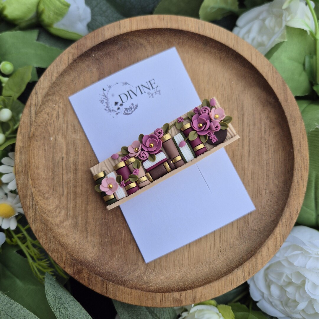 Bookcase Hair Clip - Handmade Hair Accessories - Unique Gifts - Book ...