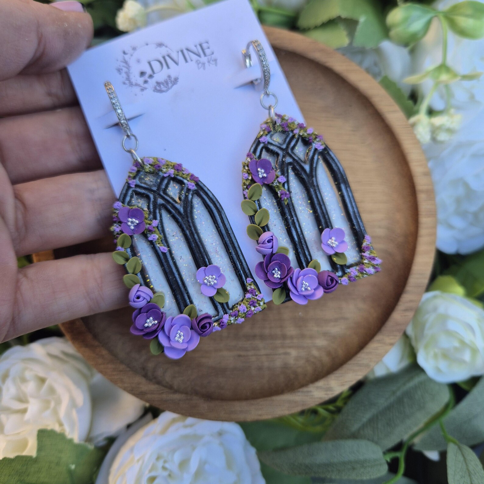 Gothic Window Earrings - Stained Glass Windows - Celestial Dangle ...
