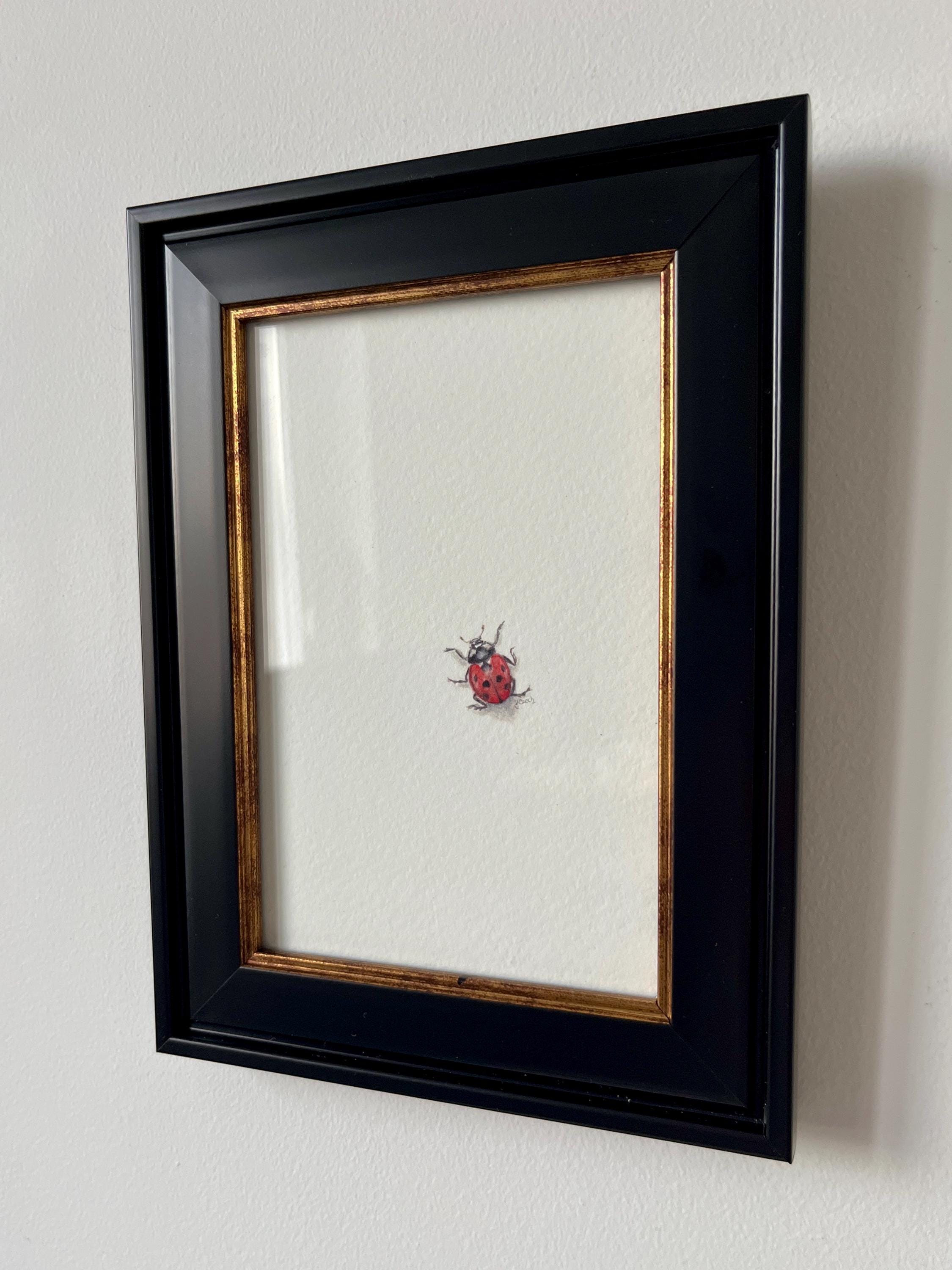 Vintage Style Ladybug Wall Art Print, Framed Miniature Art for Gallery ...