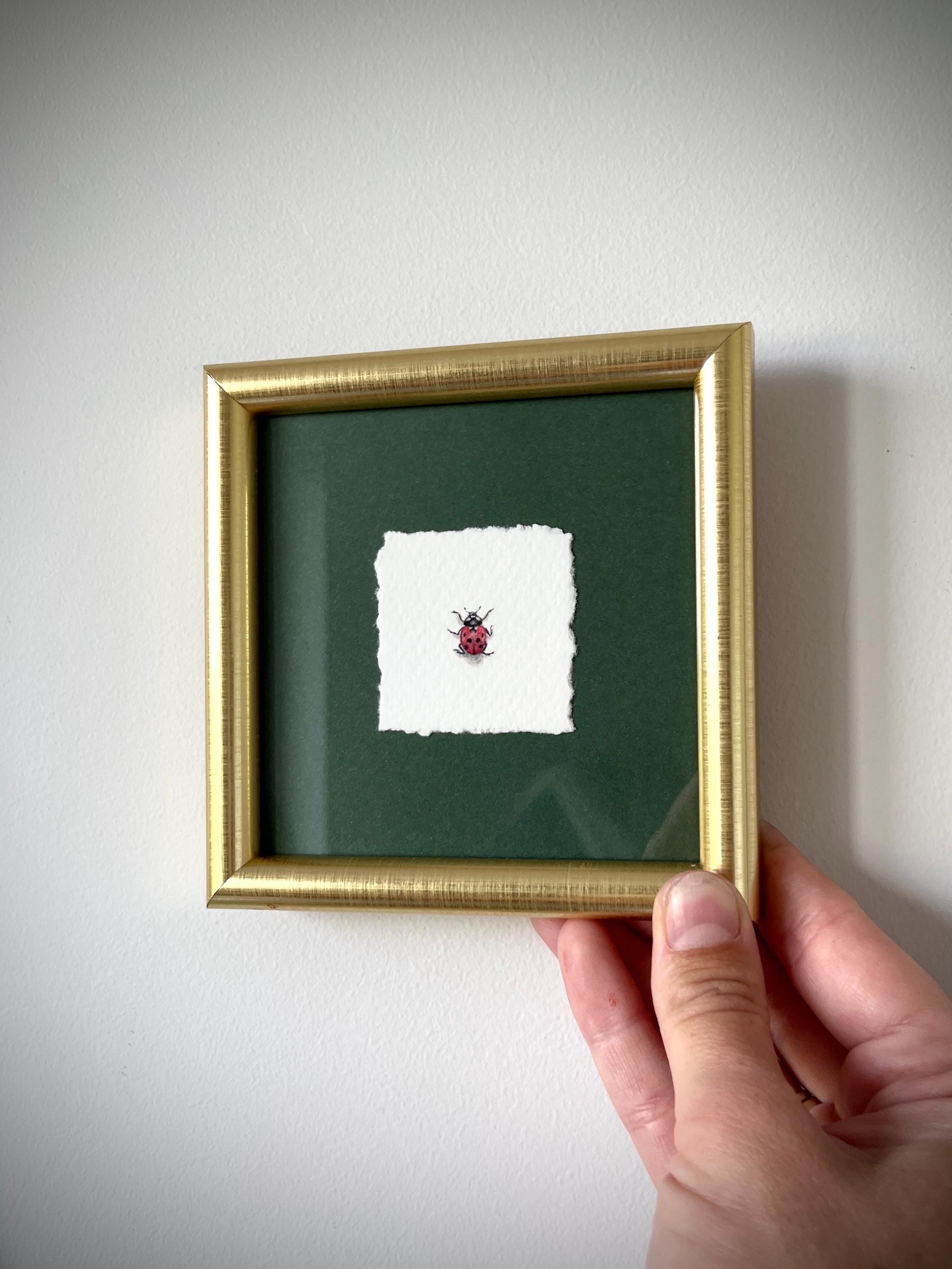 Vintage Style Ladybug Wall Art Print, Framed Miniature Art for Gallery ...