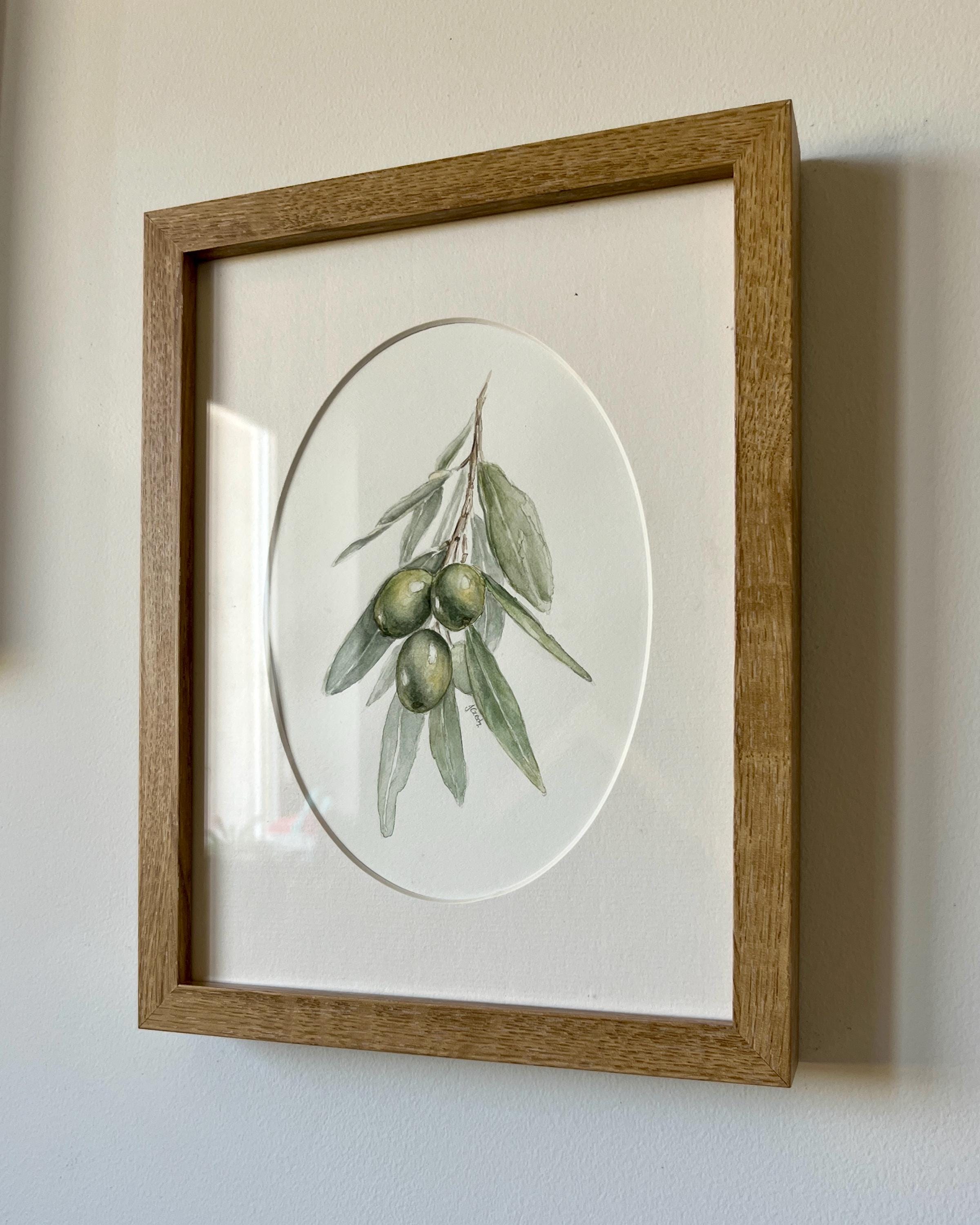 Realistic Olive Branch Botanical Print for Coastal Decor, Mediterranean ...