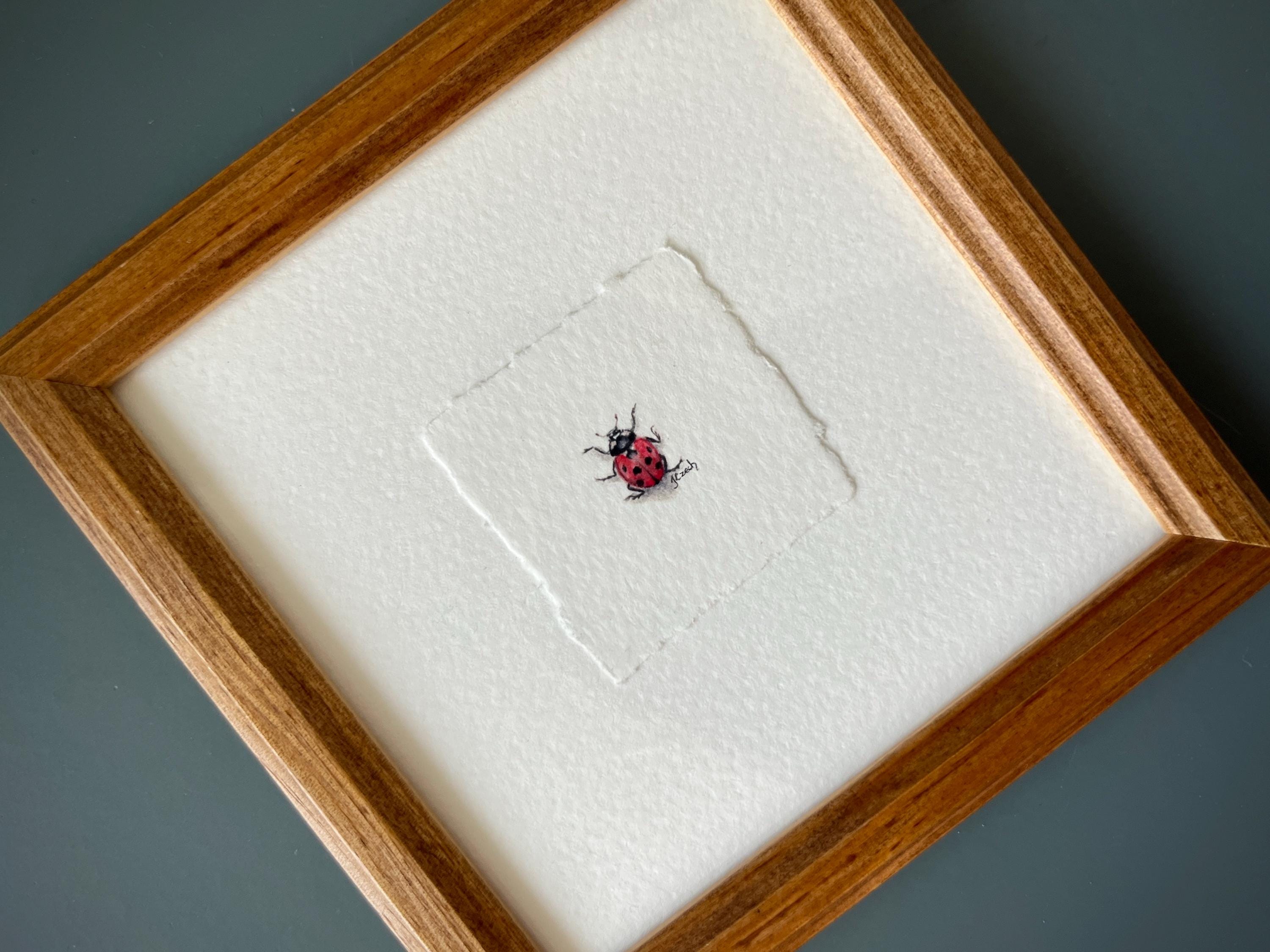 Vintage Style Ladybug Wall Art Print, Miniature Art for Retro Gallery ...