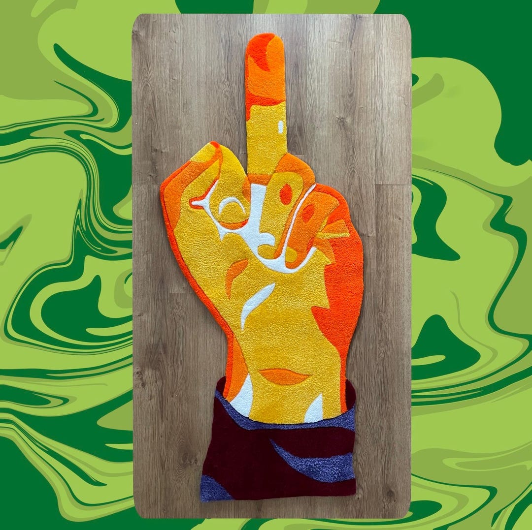Skepta 'thermal Middle Finger' Rug - Etsy