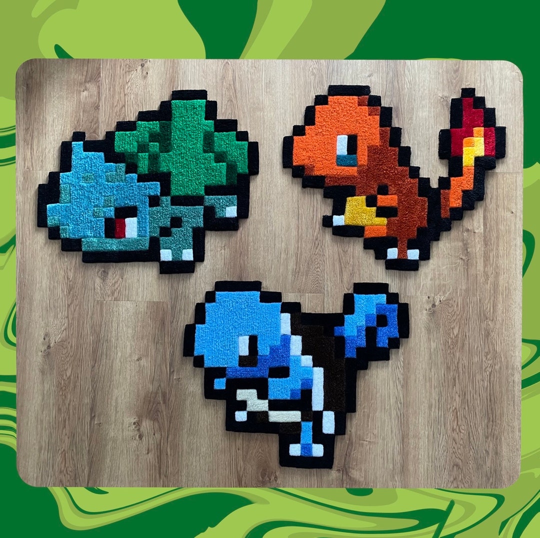 Starter Set Pokémon Tufted Rugs bulbasaur, Charmander and Squirtle ...