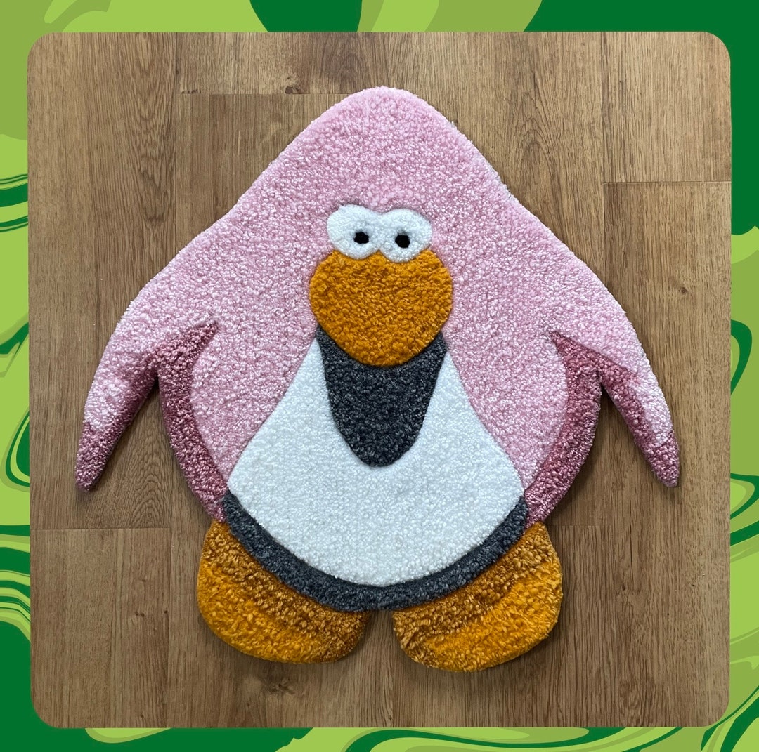 Pink Club Penguin Tufted Rug - Etsy