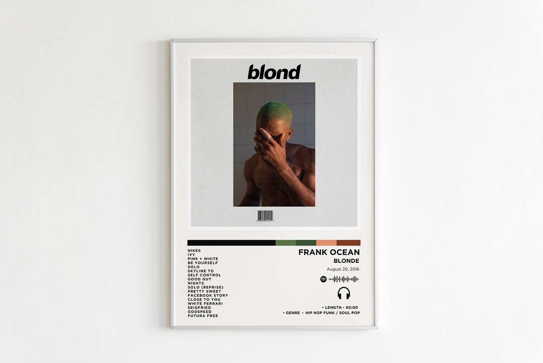 Frank Ocean Blonde Album Poster Album Cover Poster Music Etsy