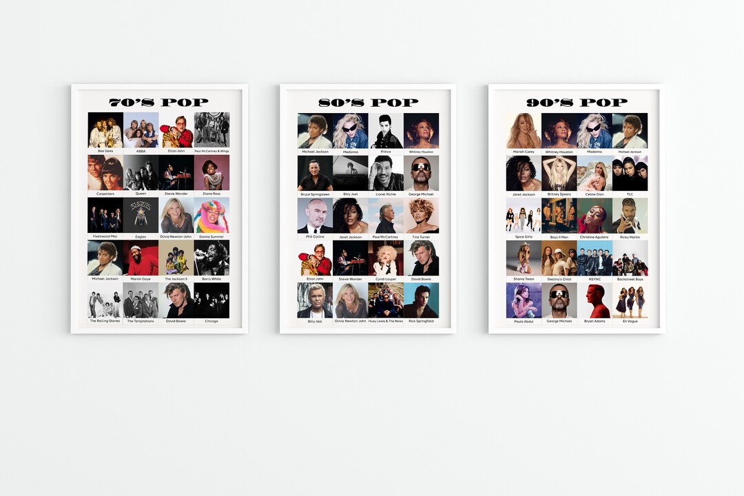 70s 80s 90s Pop Music Collage Album Poster / Pop Music - Etsy
