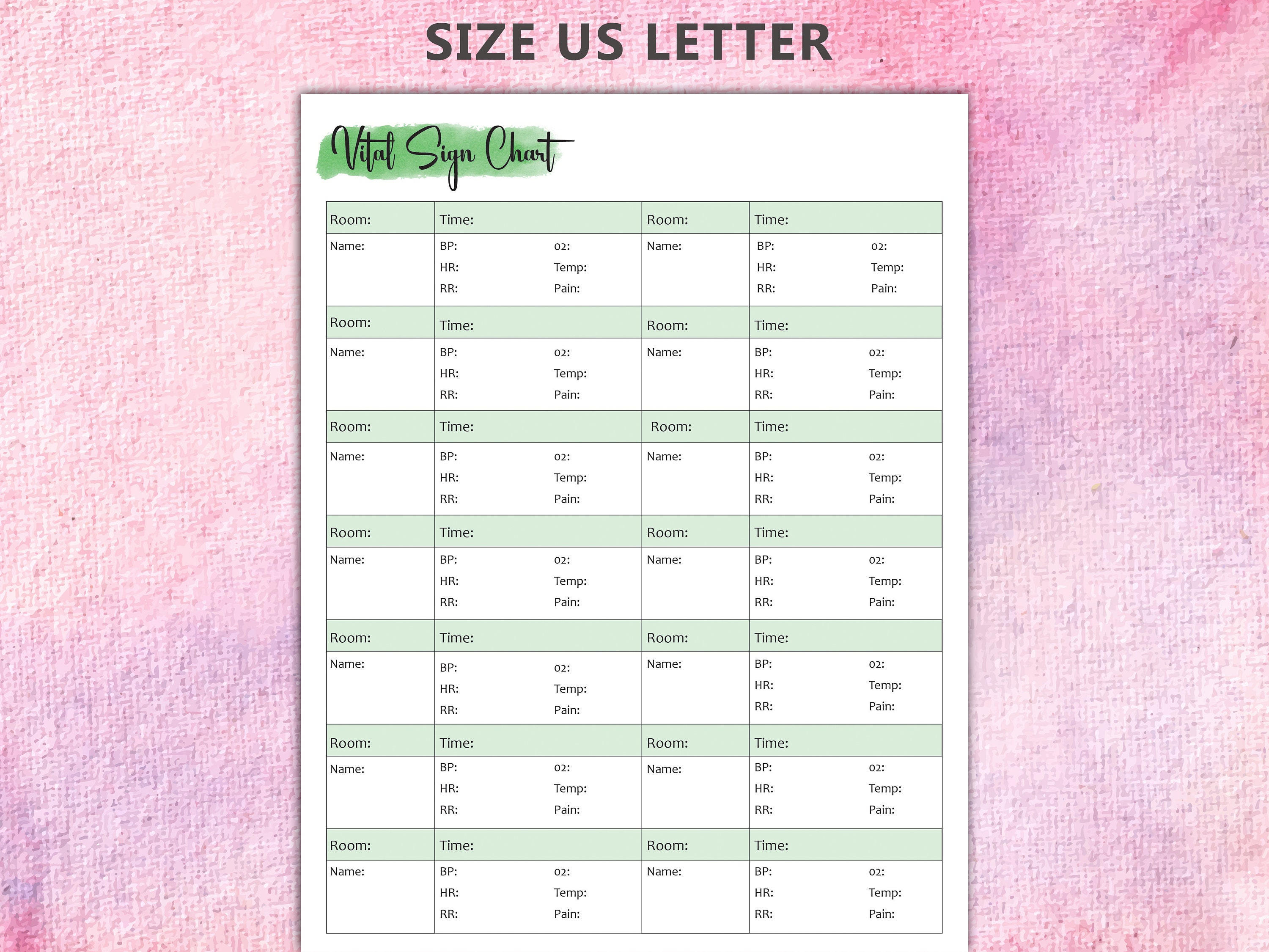 Comprehensive Vital Signs Tracker, Monitoring Vital Signs, Printable ...