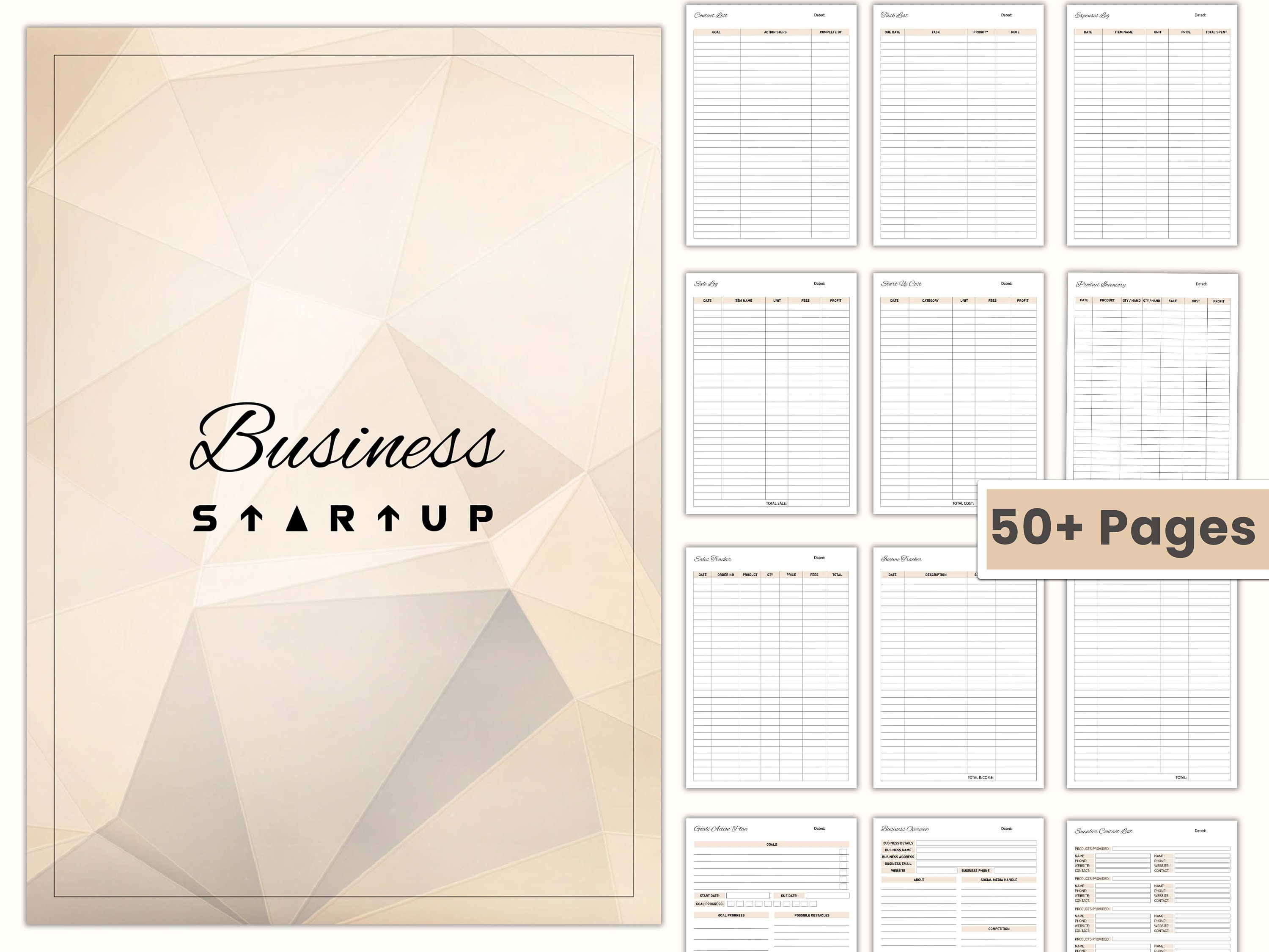 Business Startup Planner, Printable and Editable Business Startup ...