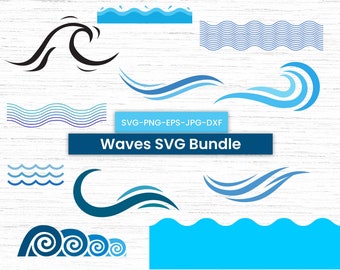 Dynamic Waves SVG Bundle, Wave Svg Bundle, Wave Png Bundle, Digital Cut ...