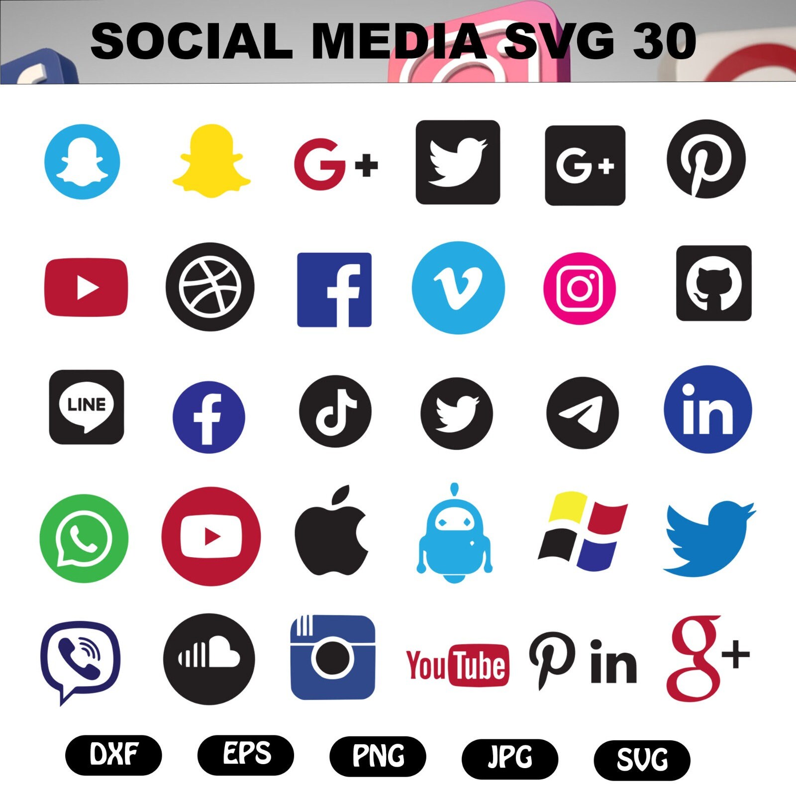 Social Media Icons, Social Media Icons SVG, Social Media Icons Bundle ...