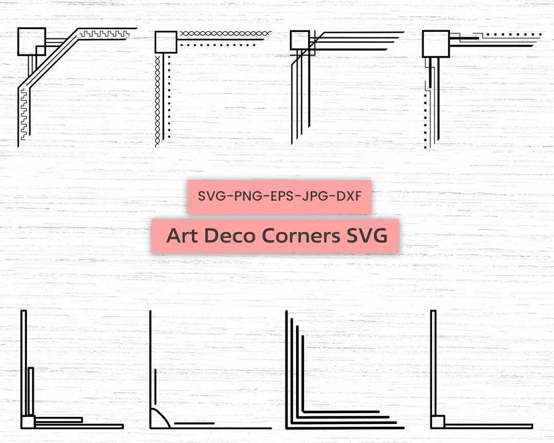 Art Deco Corner Frames SVG Bundle, Artdeco Border Clipart, Frame Design ...