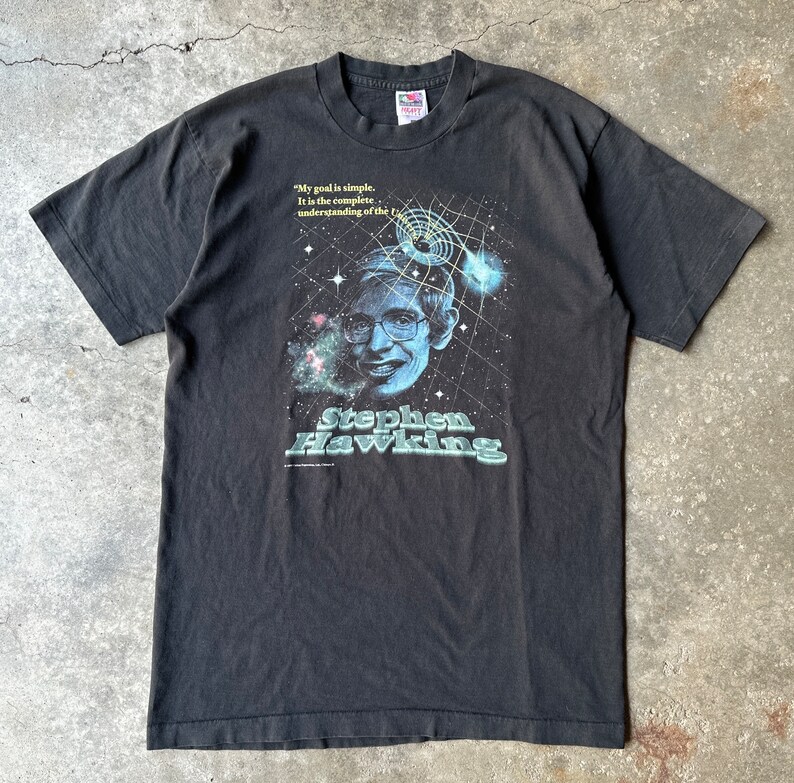 Large Vintage 90s Stephen Hawking Space Promo Science Galaxy T Shirt ...