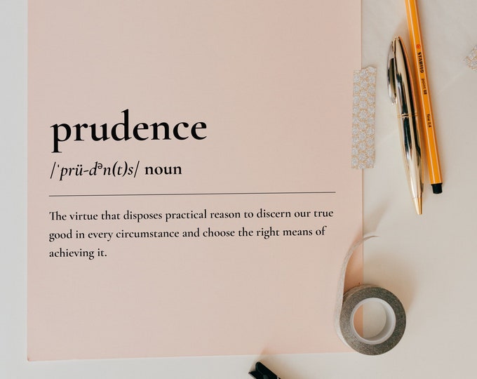 Prudence Definition Print Prudence Wall Art Definition Print Digital ...