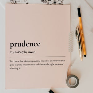 Prudence Definition Print | Prudence Wall Art | Definition Print ...