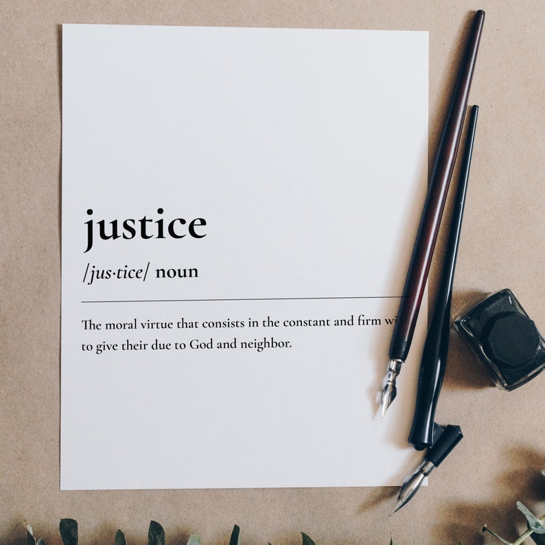 Justice Definition Print | Justice Wall Art | Definition Print ...