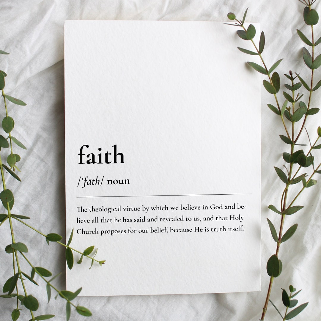 Faith Definition Print | Faith Wall Art | Definition Print | Digital ...