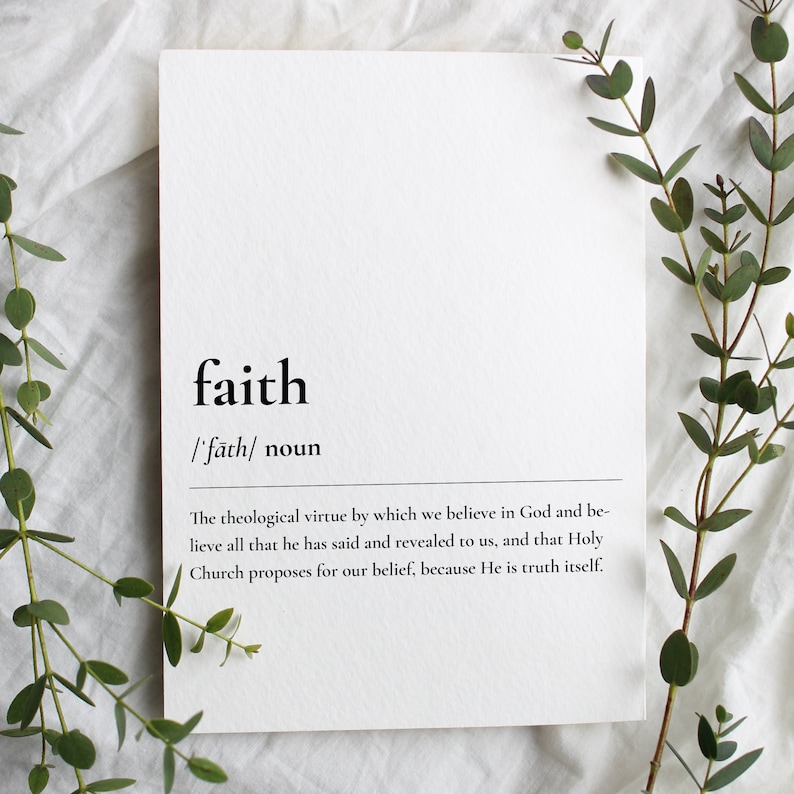 Faith Definition Print | Faith Wall Art | Definition Print | Digital ...