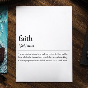 Faith Definition Print | Faith Wall Art | Definition Print | Digital ...