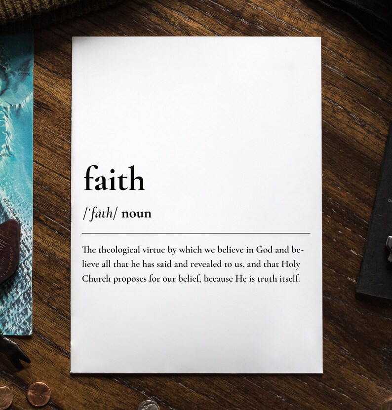 Faith Definition Print | Faith Wall Art | Definition Print | Digital ...