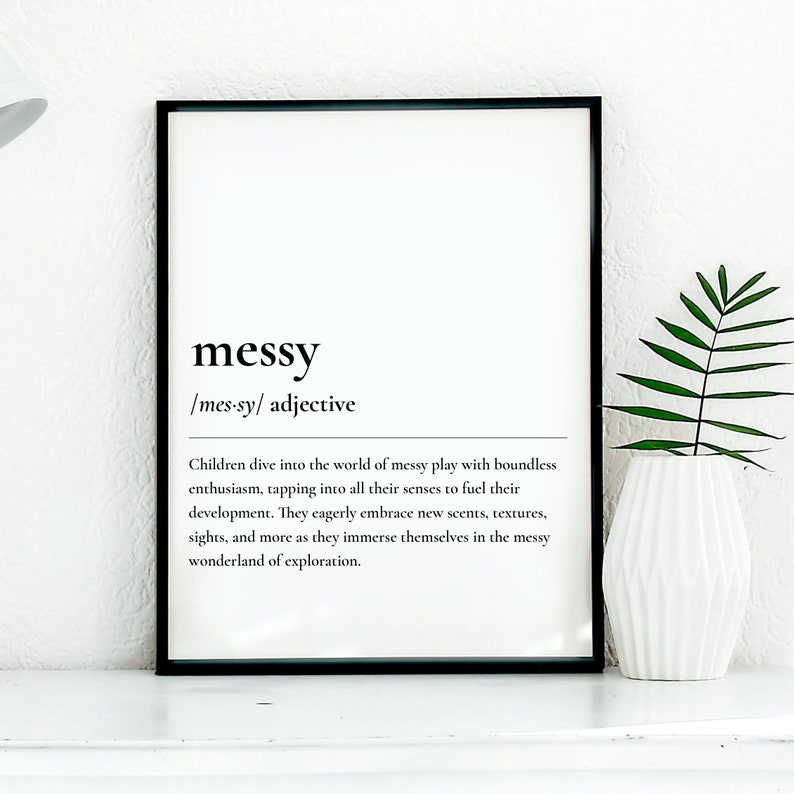 Messy Definition Print Messy Wall Art Definition Print Digital Download ...