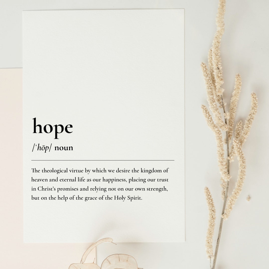 Hope Definition Print | Hope Wall Art | Definition Print | Digital ...
