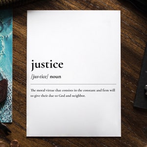 Justice Definition Print | Justice Wall Art | Definition Print ...