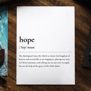 Hope Definition Print | Hope Wall Art | Definition Print | Digital ...