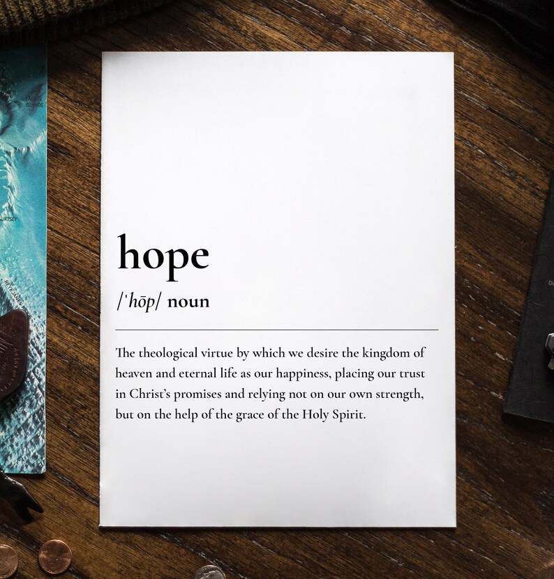 Hope Definition Print | Hope Wall Art | Definition Print | Digital ...