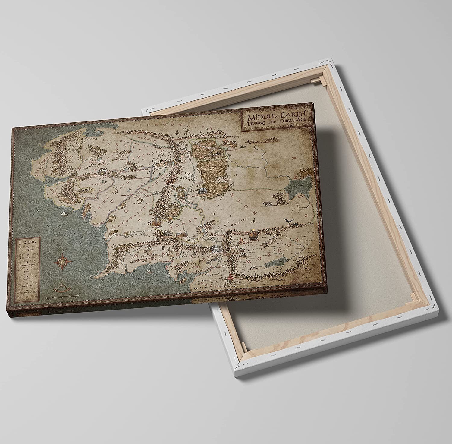 Lord of the Rings Map of Middle Earth Canvas Wall Art Prints Vintage ...