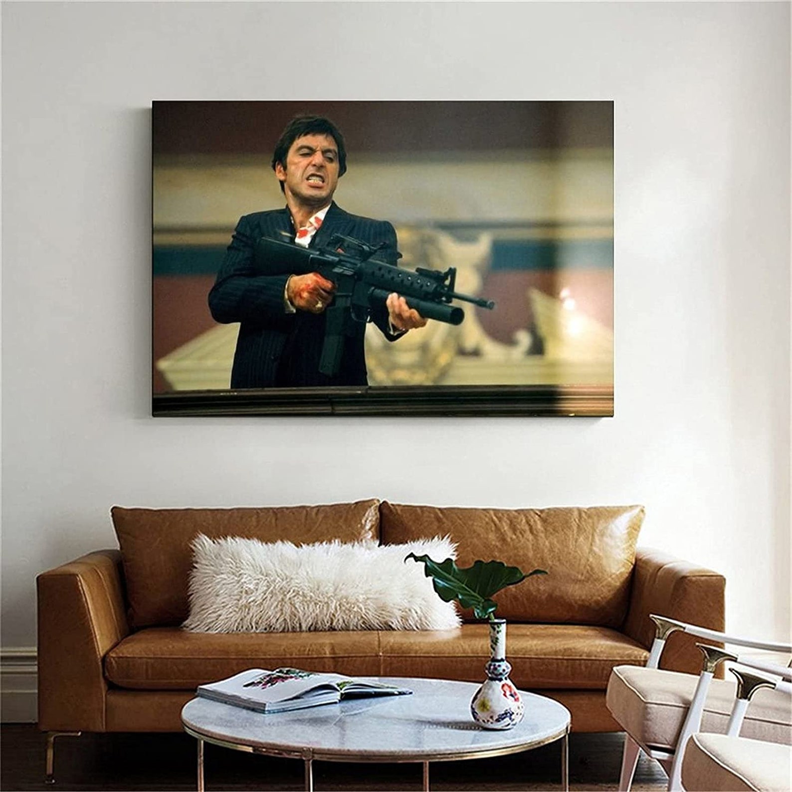 Scarface Canvas Art Gangstar Poster and Wall Art Picture Print Mafia ...