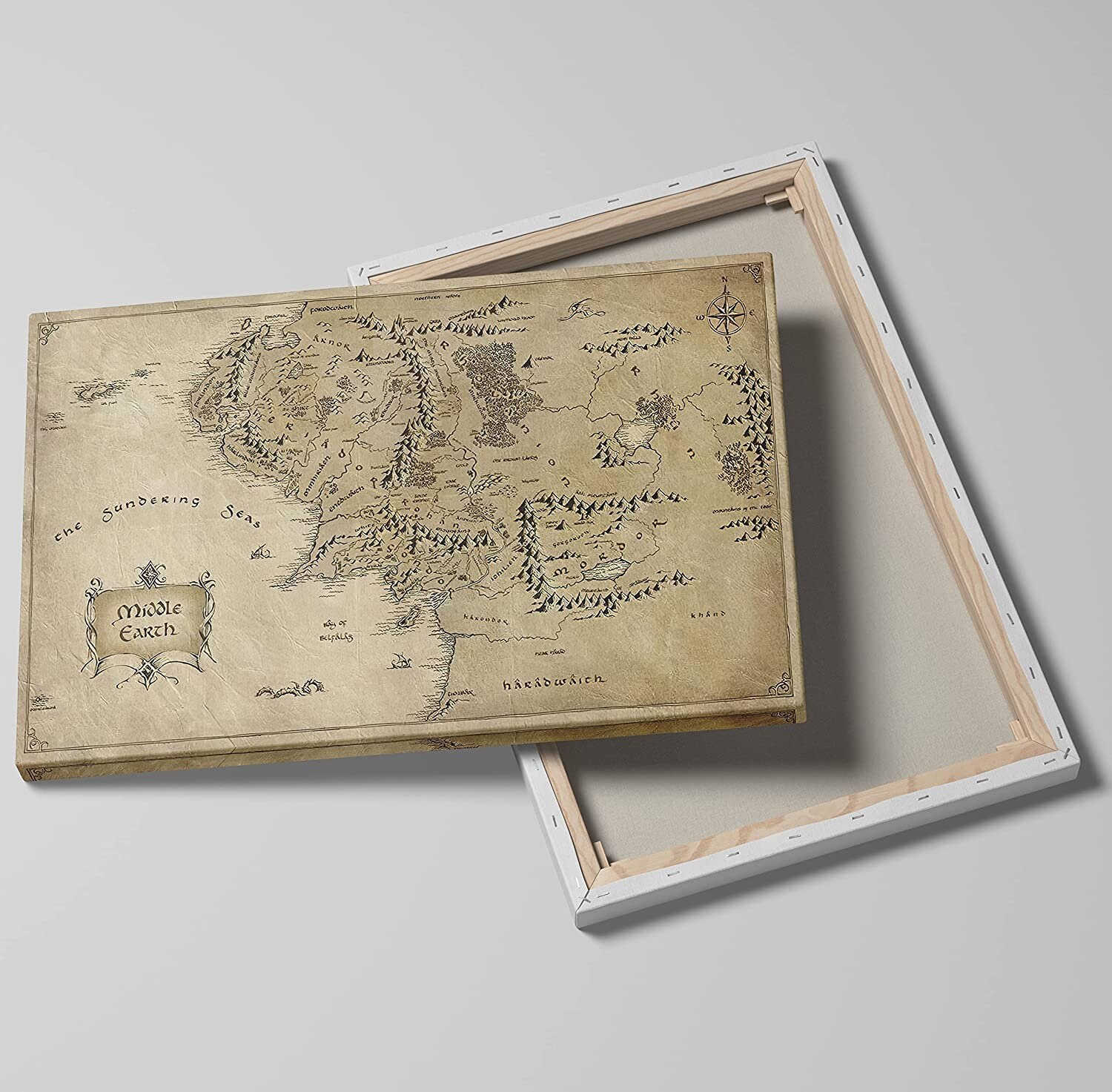 Lord of the Rings Map of Middle Earth Canvas Wall Art Prints Vintage ...
