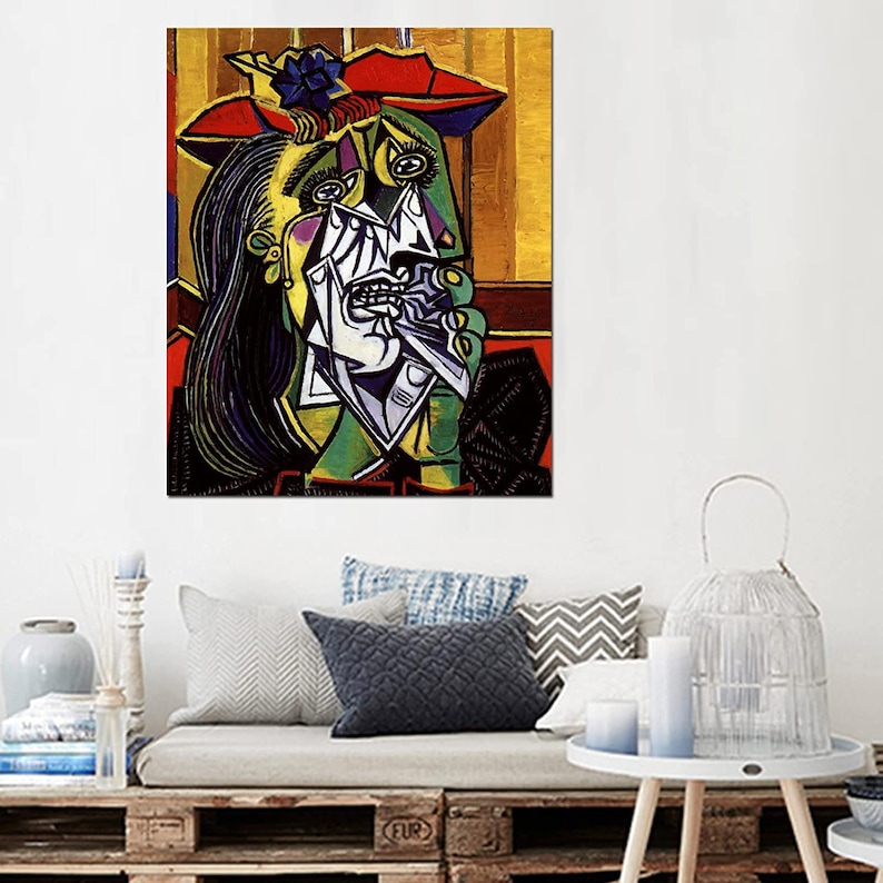Picasso's Crying Woman - Famous Painting - Canvas Wall Art - Ready to ...