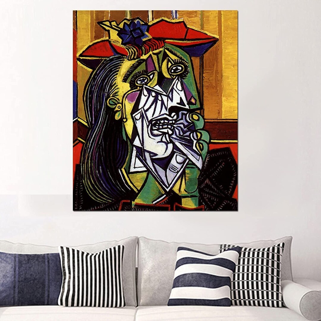 Picasso's Crying Woman - Famous Painting - Canvas Wall Art - Ready to ...