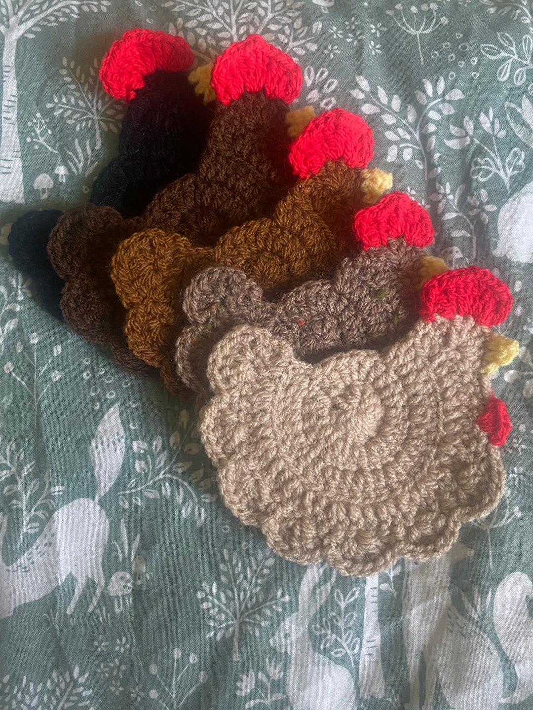 Cute Crochet Chicken Coasters - Perfect Home Decor Gift - Etsy