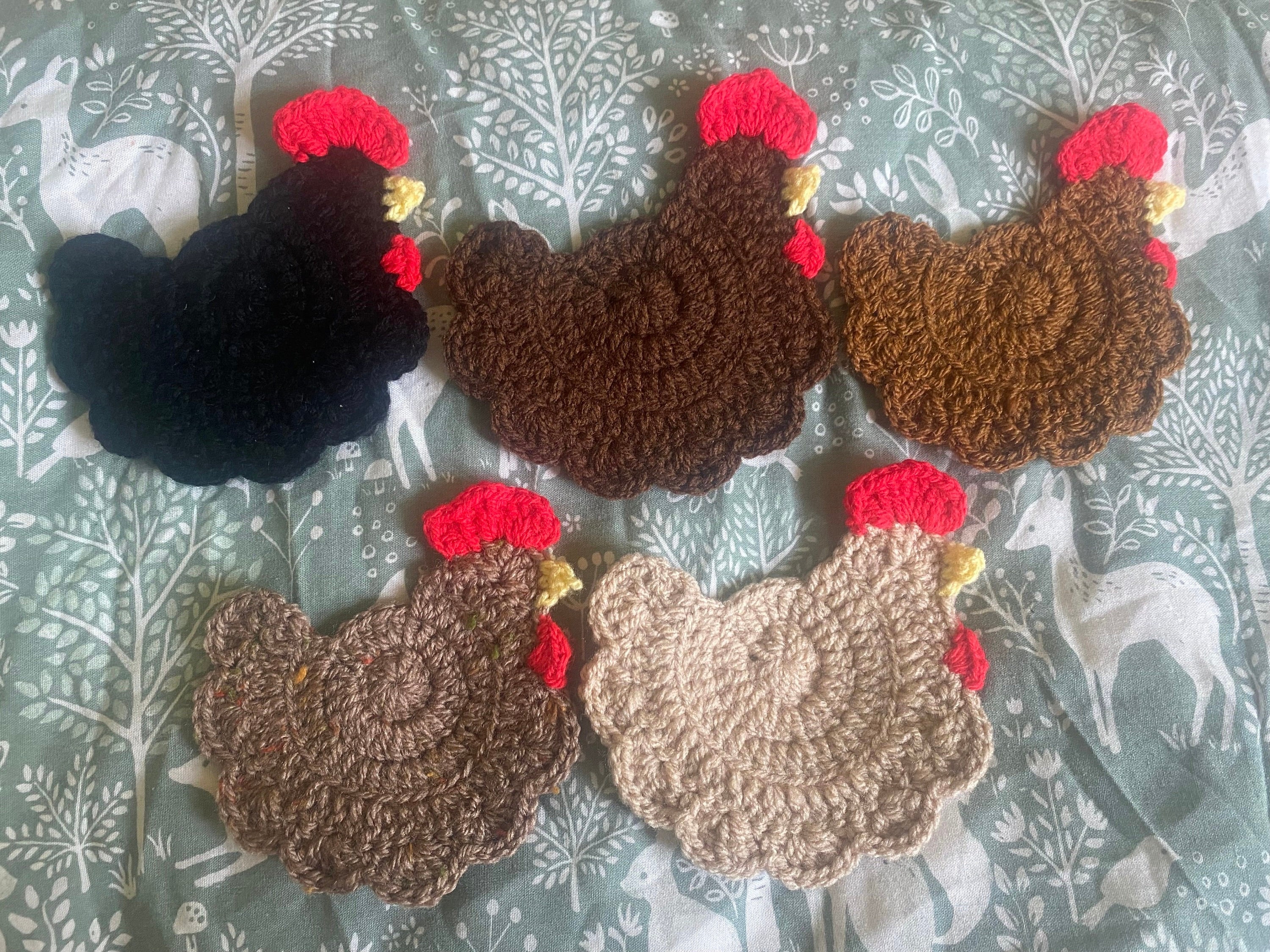 Cute Crochet Chicken Coasters - Perfect Home Decor Gift - Etsy