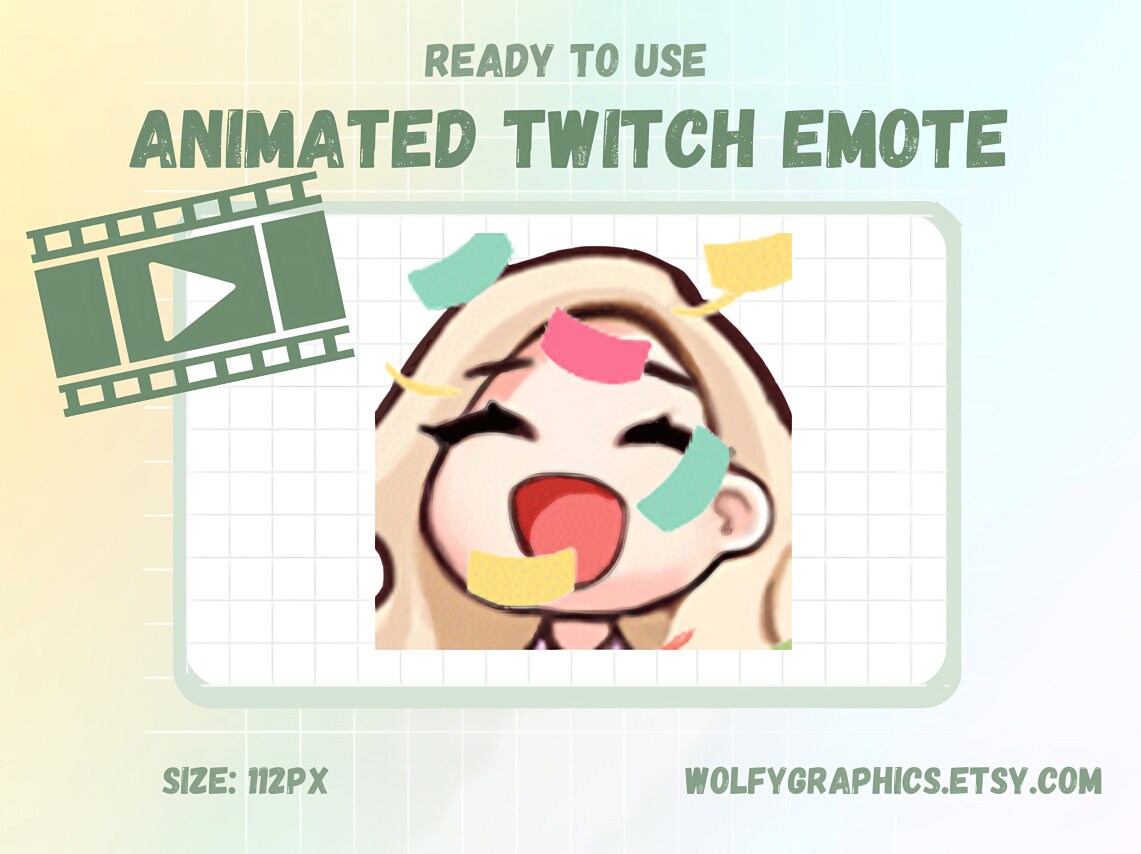 ANIMATED EMOTE Twitch Animated Hype Emote / Cute Confetti Hype - Etsy