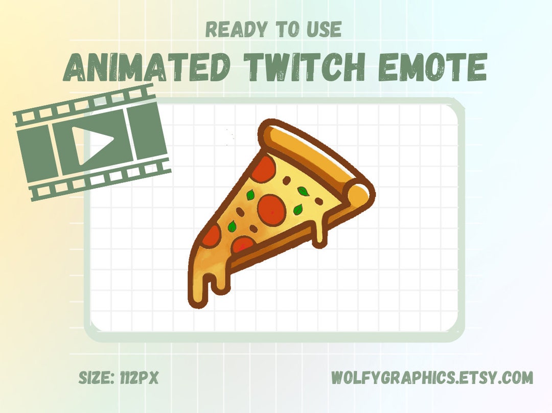 ANIMATED EMOTE, Cheesy Pizza Emote, Cute Food Foodie Pzza Cheese Drip ...