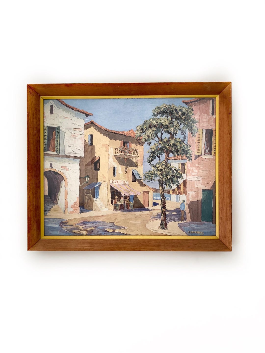 Vintage Framed Print of French Artist Chandos' Mediterranean Corsica ...